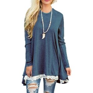 Sanifer | Tops | Plus Size Womens Tops Long Sleeve Tunics Round Neck ...